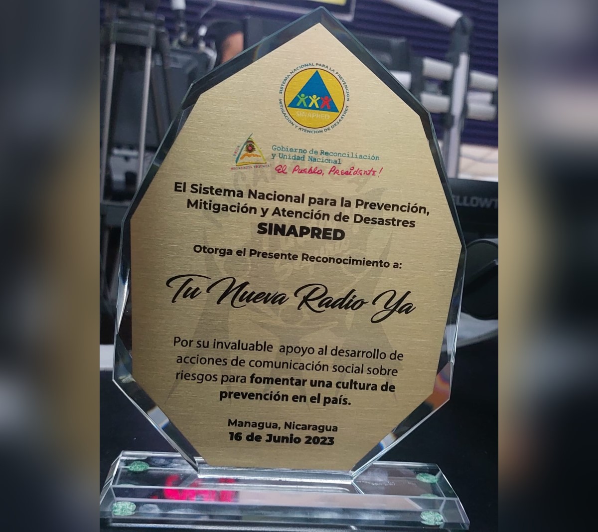 La Nueva Radio YA recibe reconocimiento del SINAPRED por fomentar ...